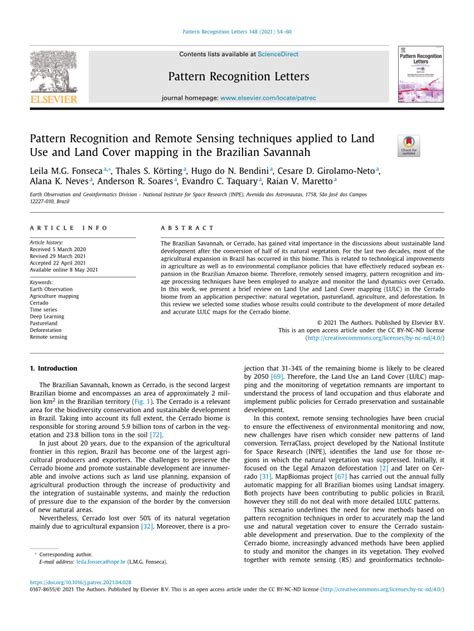 Pdf Pattern Recognition And Remote Sensing Techniques Applied To Land