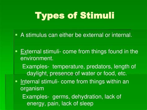 Response To Stimuli Examples