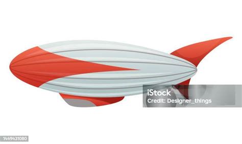 제플린 여객 비행선 밝은 색상의 시가 모양의 풍선 또는 길쭉한 사람들을위한 줄무늬가있는 복고풍 제플린 무료 여행 관광을위한 헬륨이있는 거대한 풍선 벡터 만화 아트 과거에