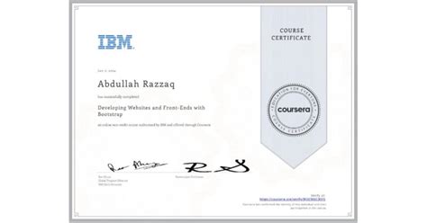 Abdullah Razzaq On Linkedin Webdevelopment Bootstrap Coursera Ibm