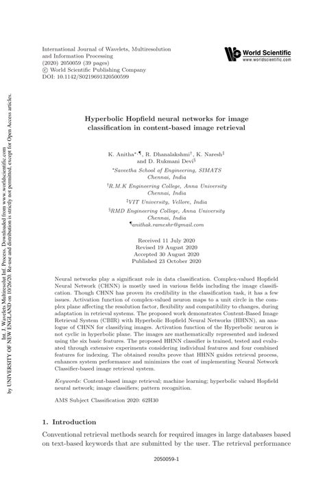 Pdf Hyperbolic Hopfield Neural Networks For Image Classification In Content Based Image Retrieval