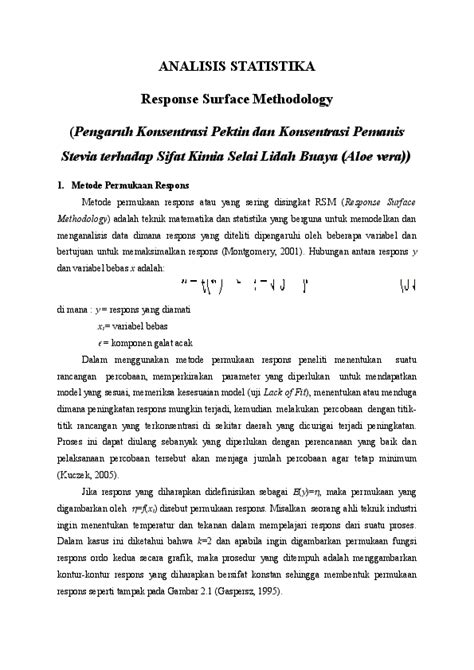 Doc Response Surface Methodology Rsm