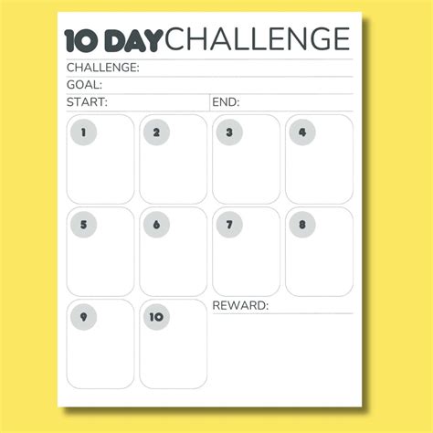 10 Day Challenge Calendar Free Printable Planner 10 Day Challenge Calendar Free Printable Planner