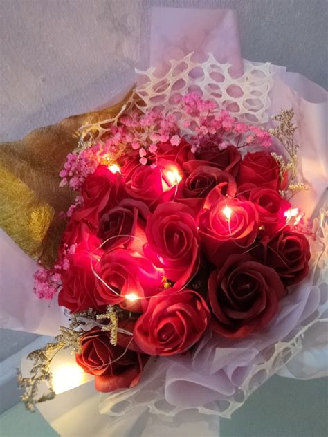 Proposal For Your Loved One Frangance Flower Bouquet With Fairy Lighting Hobbies And Toys