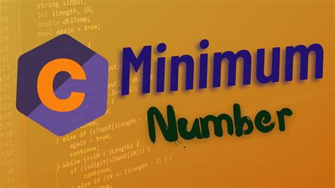 find minimum element in array smallest number in c language youtube