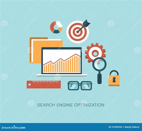 Modern Vector Search Engine Optimization Concept Illustration Stock
