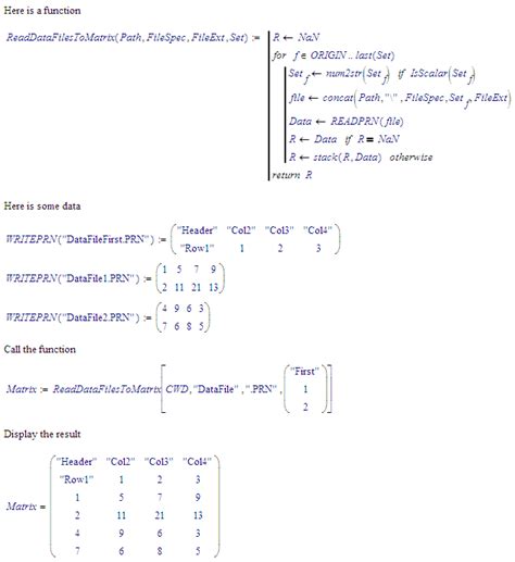 Solved How To Insert Data Files In Mathcad 15 Using A Scr Ptc Community