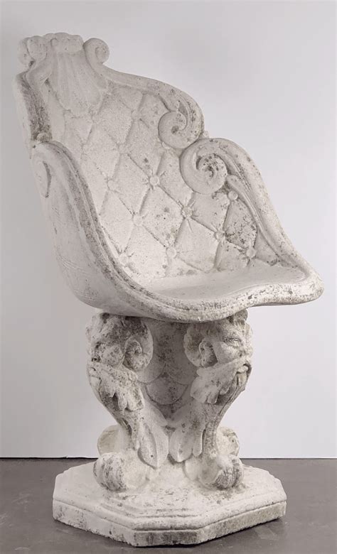 Pair Of Large Italian Garden Stone Chairs Individually Priced At
