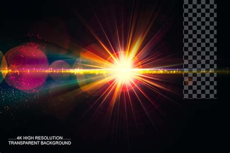 Premium Psd A Nice Lens Flare With Colorful Glowing Effect On A