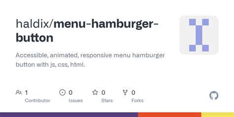 Github Haldixmenu Hamburger Button Accessible Animated Responsive Menu Hamburger Button