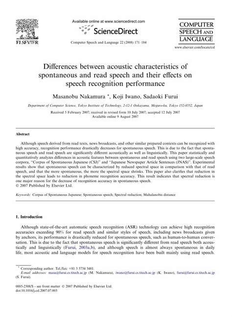 Pdf Differences Between Acoustic Characteristics Of Spontaneous And