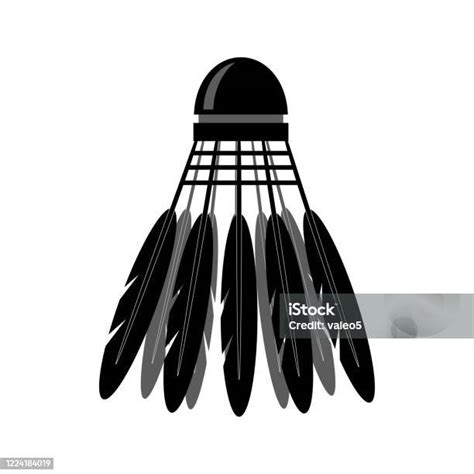 흰색 배경에 고립 된 깃털셔틀콕 아이콘 야외 여름 배드민턴 게임 Championship에 대한 스톡 벡터 아트 및 기타 이미지 Championship 개념 건강한