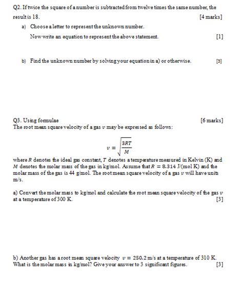 Solved Q2 If Twice The Square Of A Number Is Subtracted
