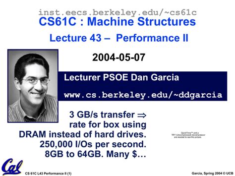 cs61c machine structures performance ii lecture 43 2004 05 07