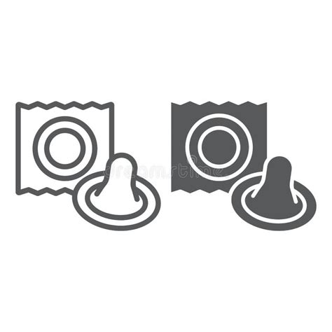 condom line and glyph icon latex and sex preservative sign vector graphics a linear pattern