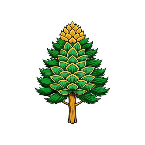 Vibrant Cedar Tree Flower Artwork Stock Image Image Of Fresh Outline