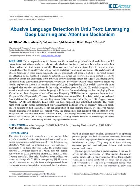 Pdf Abusive Language Detection In Urdu Text Leveraging Deep Learning
