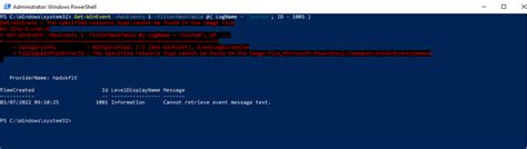 When Using Powershell Get Winevent Cmdlet You Receive The Error Get Winevent The Specified