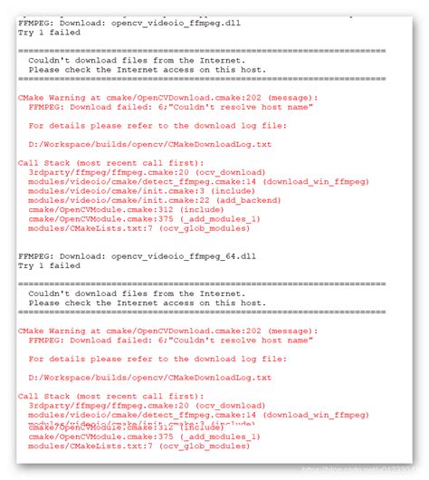 OpenCV编译OpenCV时FFmpeg或ippicv下载不成功的解决方案以及其它可能下载不成功问题的解决方案 CSDN博客