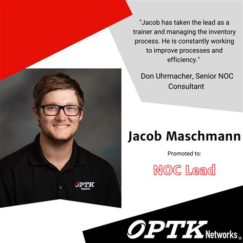 Jacob Maschmann Promoted To Noc Lead Optk Networks® Optk Networks