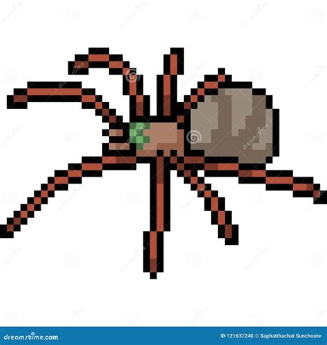 Vector Pixel Art Spider Stock Vector Illustration Of Pixel 121637240