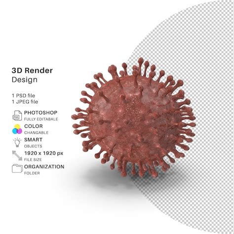 Premium Psd Abstract Virus Structure 3d Modeling Psd File Realistic Virus