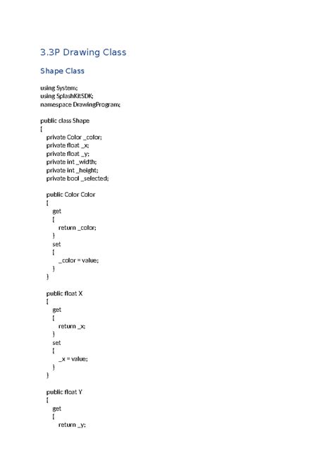 33p For Cos20007 3 Drawing Class Shape Class Using System Using