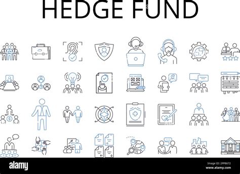Hedge Fund Line Icons Collection Wealth Management Investment Vehicle