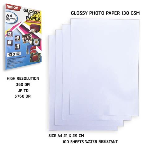 Glossy Photo Paper 130g A4 100 แผ่น กระดาษโฟโต้130 แกรม ราคาถูกที่สุด Kaideeonline Thaipick