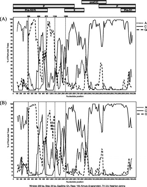bootscan analysis demonstrating the complex recombination between