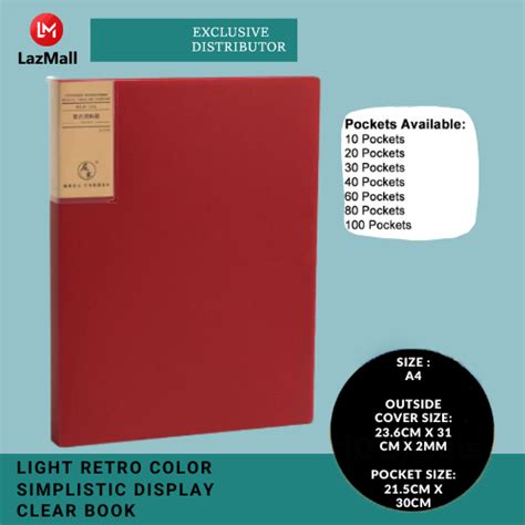 Light Retro Color Non Refillable Clearbook Display Book Size A4 Lazada Ph