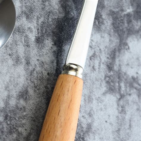 日式不锈钢西餐餐具套装家用木柄勺子叉子牛排刀水果叉勺 虎窝淘