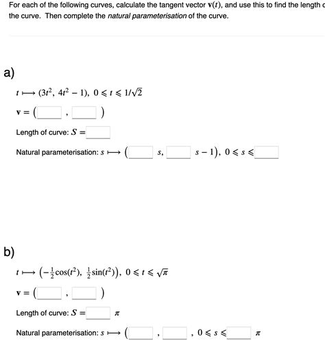 Solved For Each Of The Following Curves Calculate The Chegg