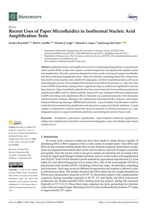 Pdf Recent Uses Of Paper Microfluidics In Isothermal Nucleic Acid Amplification Tests