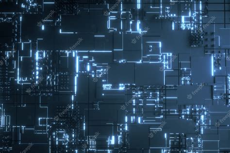 Premium Photo Microprocessor Blue Futuristic 3d Background