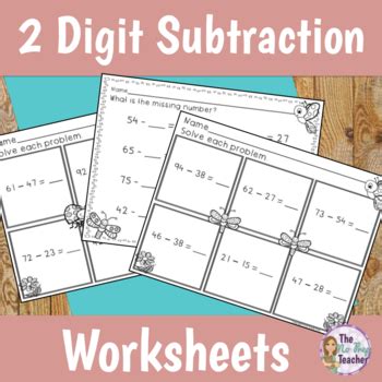 2 Digit Subtraction With Regrouping By The No Prep Teacher TpT