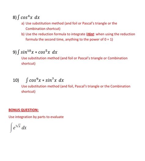 Integration By Parts Shortcut Formula