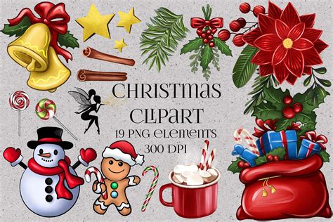 Merry Christmas Clipart Winter Clipart Graphic By Pixy Art Store
