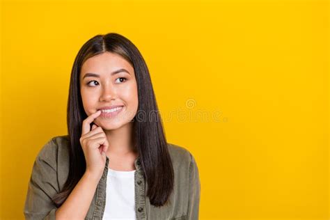 Photo Of Young Japanese Dreaming Businesswoman Bite Finger Want New Christmas T Sport Car