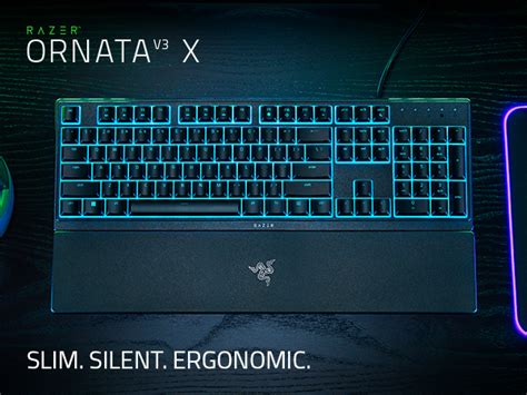 Razer Ornata V3 X Gaming Keyboard Low Profile Keys Silent Membrane