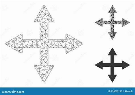 Quadro Arrows Vector Mesh Carcass Model And Triangle Mosaic Icon Stock Vector Illustration Of