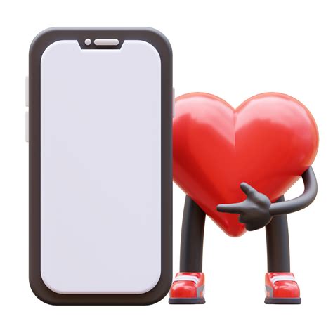 Love Character Presenting Blank Smartphone Screen 36607655 PNG