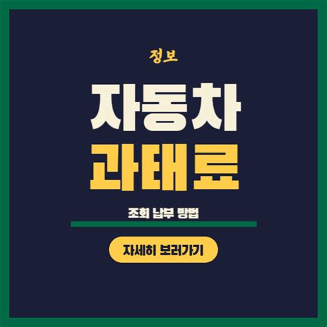 자동차 과태료 조회 및 납부 방법