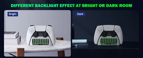 Moko Keyboard For Ps5 Controller With Green Backlight Bluetooth Wireless Mini