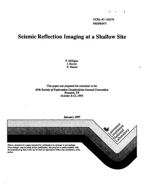 Pdf Seismic Reflection Imaging At A Shallow Site Dokumen Tips