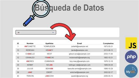 búsqueda de datos con javascript php y mysql fetch api youtube