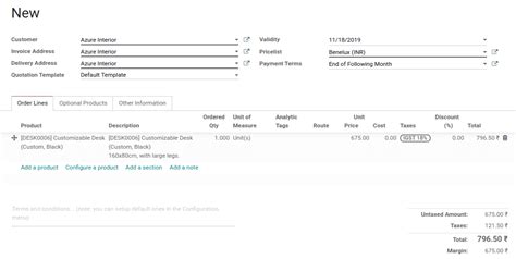 Tax Configuration In Odoo 12