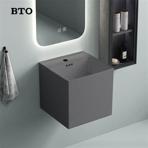 Bto Wall Mounted Wash Hand Basin Bathroom Sink Ceramic Wall Hung Face