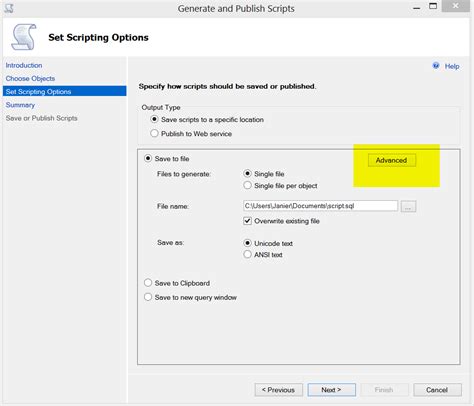 Exporting Schema And Data From Mssql 2012