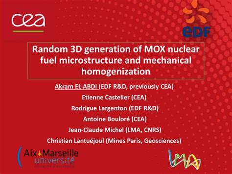 Pdf Random 3d Generation Of Mox Nuclear Fuel Microstructure And